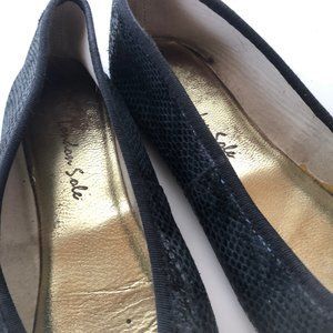 London Sole | Shoes | London Sole Black Leather Snake Ballet Flats 39 ...